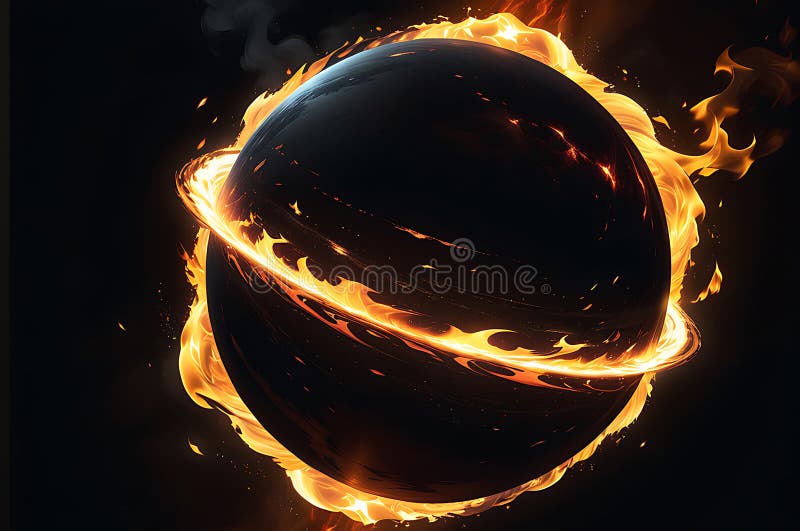 A Sphere of Fire Hovering in a Void, Radiating Light, Flames Dancing ...