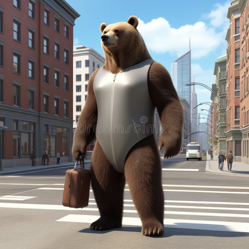 Bear 3d Rendered Illustration Ready To Fight Stock Illustration ...