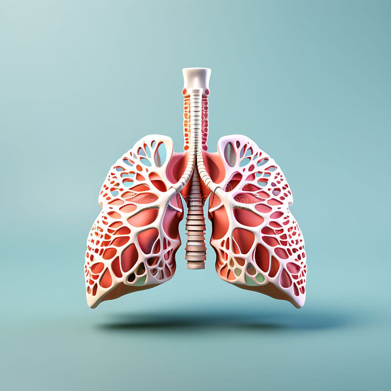 In-depth 3D Illustration: Isolated Human Respiratory Structure with ...