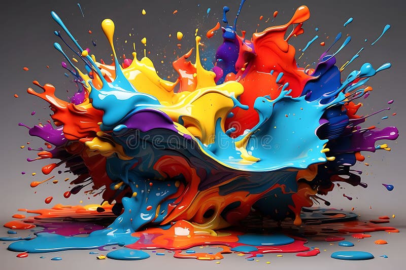 Vibrant Splatter: Colorful Liquid Colors in HD Wallpaper Stock ...