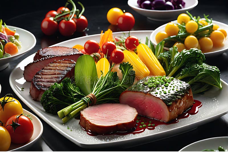 Hyper-Realistic Photography of an Assortment of Gourmet Dishes ...