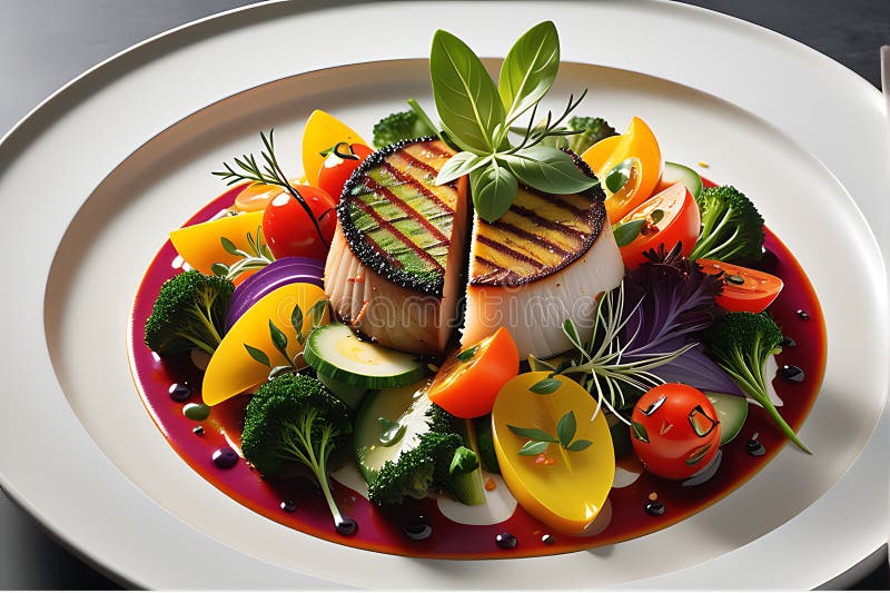 Hyper-Realistic Photograph of an Array of Gourmet Dishes Featuring ...