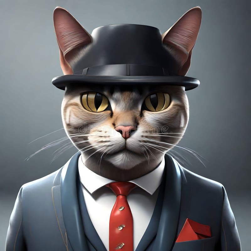 Hyper Realistic Cat Portrait in Modern Dress - NFT Art Stock ...