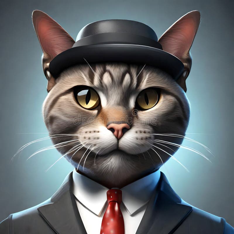 Hyper Realistic Cat Portrait in Modern Dress - NFT Art Stock ...