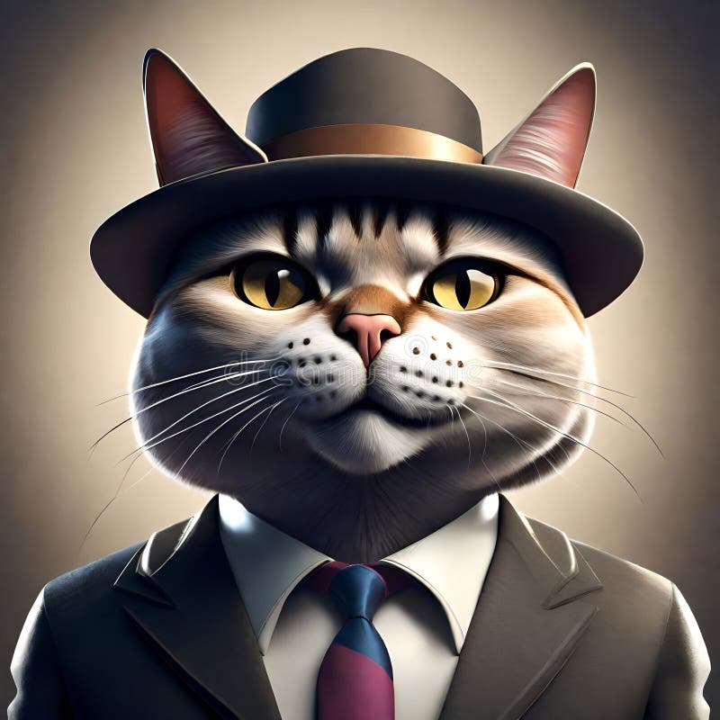 Hyper Realistic Cat Portrait in Modern Dress - NFT Art Stock ...