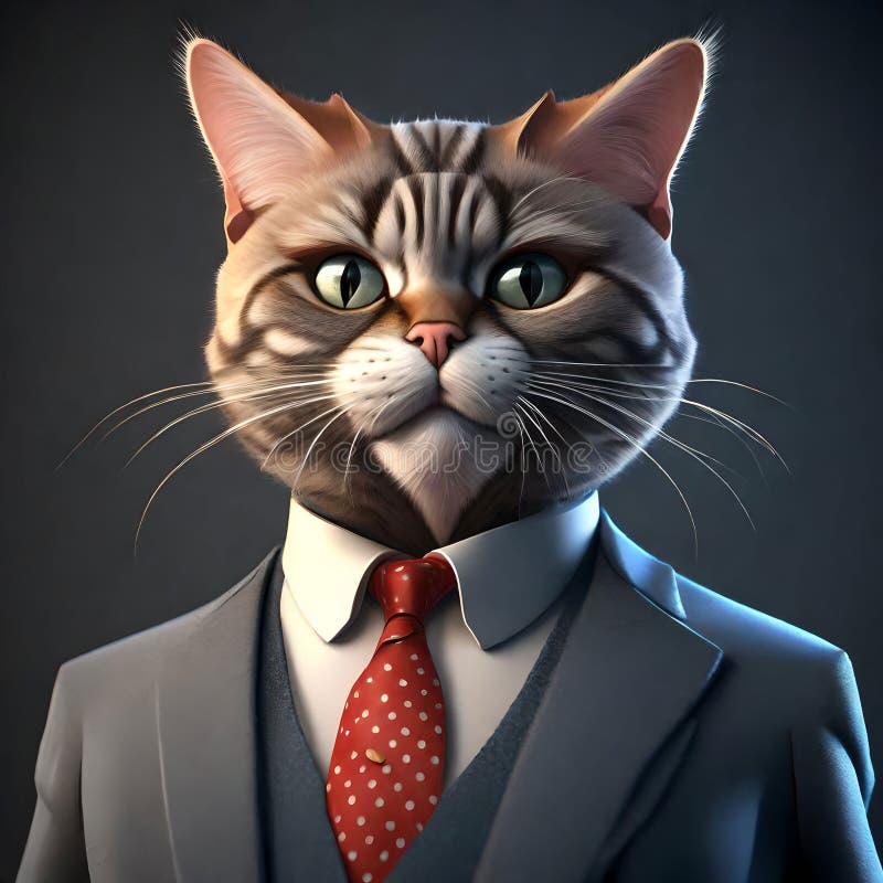 Hyper Realistic Cat Portrait in Modern Dress - NFT Art Stock ...