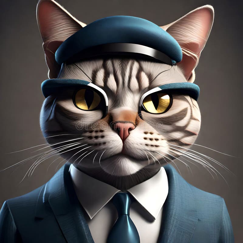 Hyper Realistic Cat Portrait in Modern Dress - NFT Art Stock ...