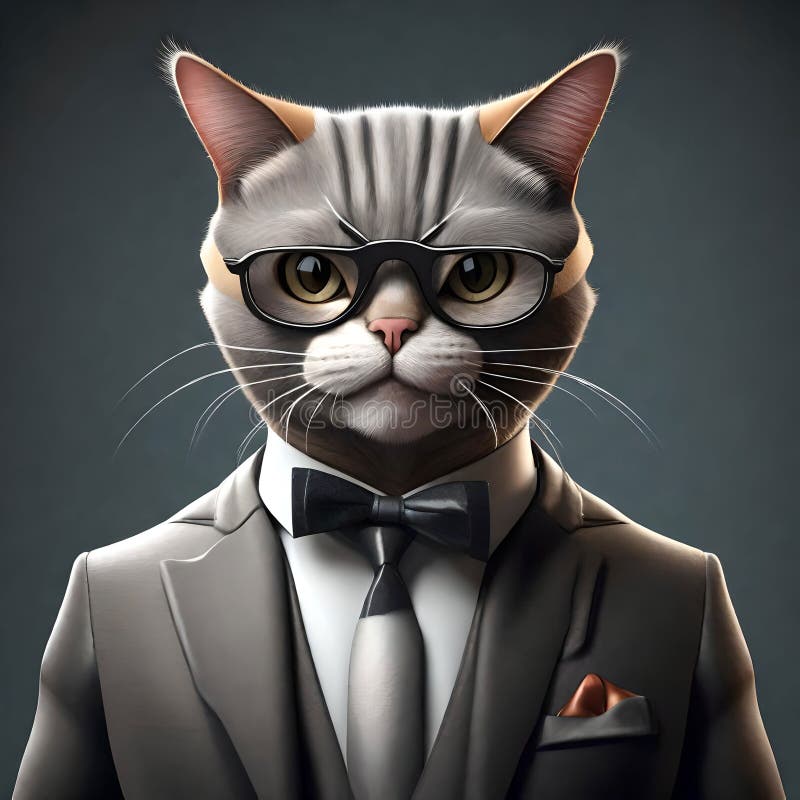 Hyper Realistic Cat Portrait in Modern Dress - NFT Art Stock ...