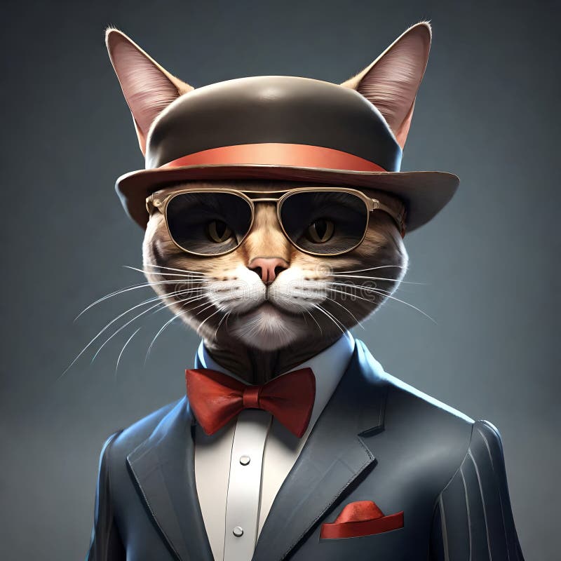 Hyper Realistic Cat Portrait in Modern Dress - NFT Art Stock ...