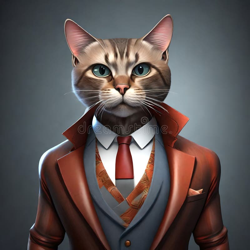 Hyper Realistic Cat Portrait in Modern Dress - NFT Art Stock ...