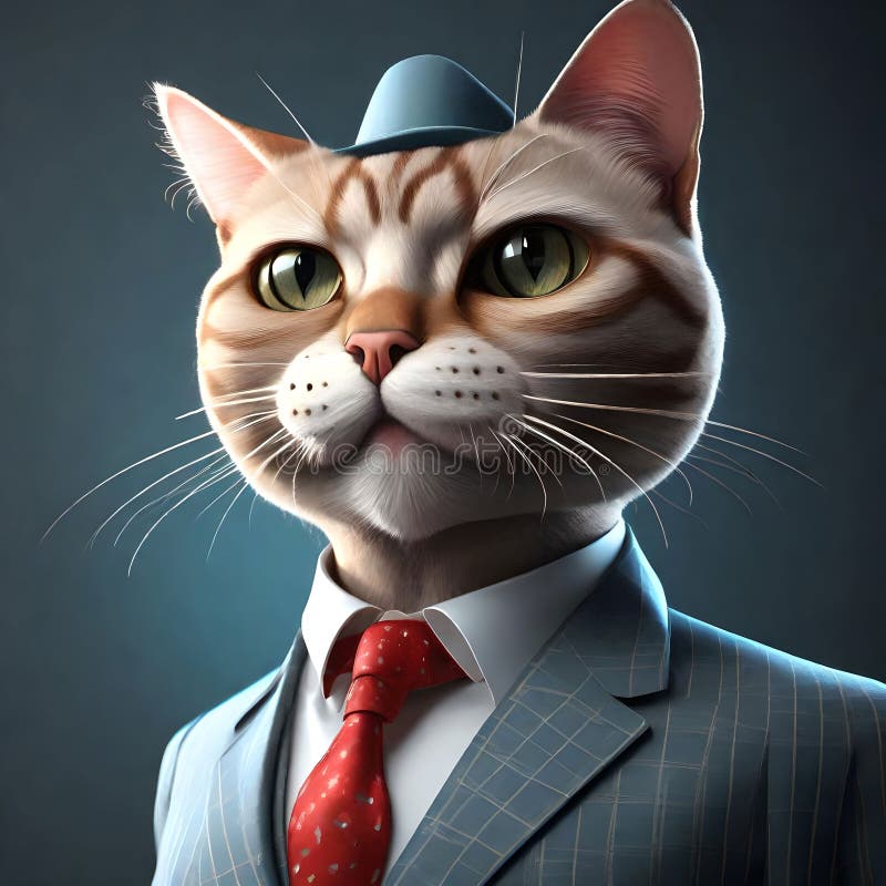 Hyper Realistic Cat Portrait in Modern Dress - NFT Art Stock ...
