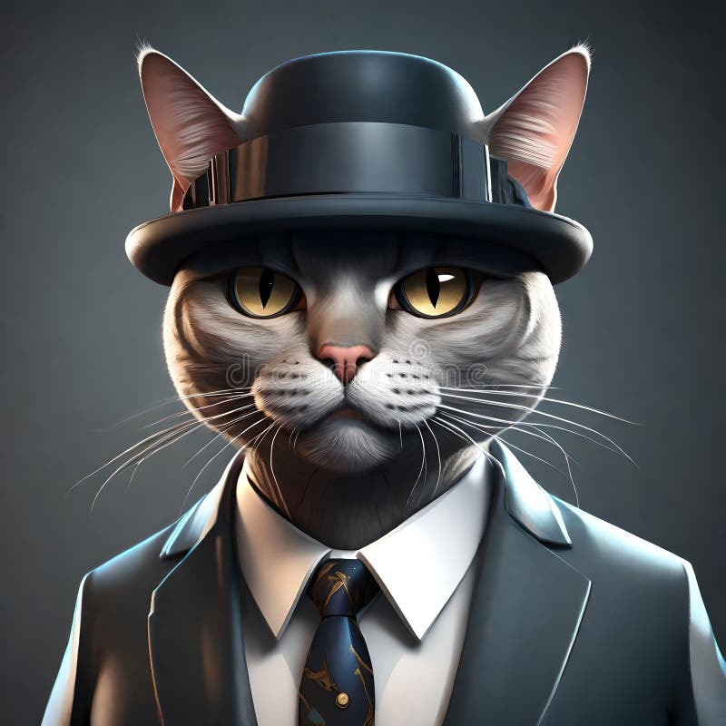 Hyper Realistic Cat Portrait in Modern Dress - NFT Art Stock ...