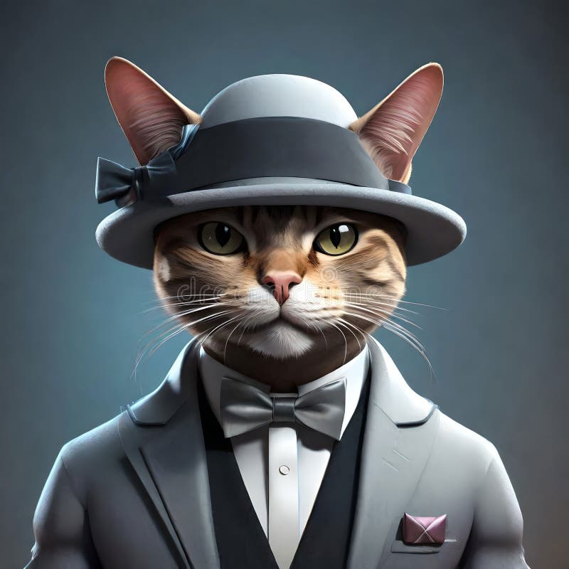 Hyper Realistic Cat Portrait in Modern Dress - NFT Art Stock ...