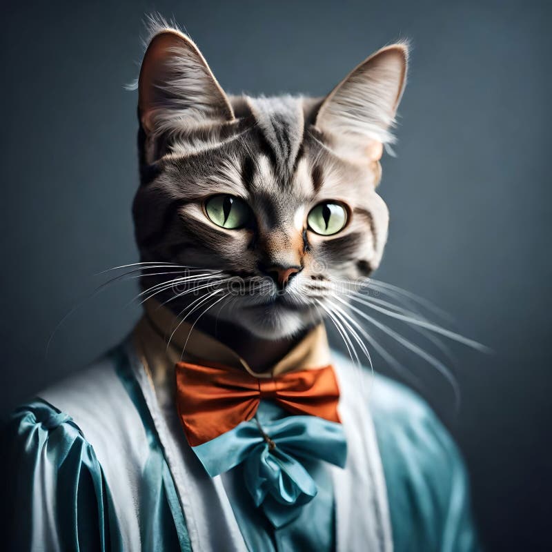 Hyper Realistic Cat Portrait in Modern Dress - NFT Art Stock ...