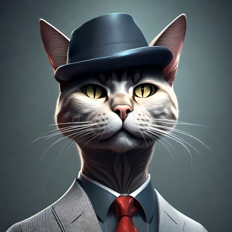 Hyper Realistic Cat Portrait in Modern Dress - NFT Art Stock ...