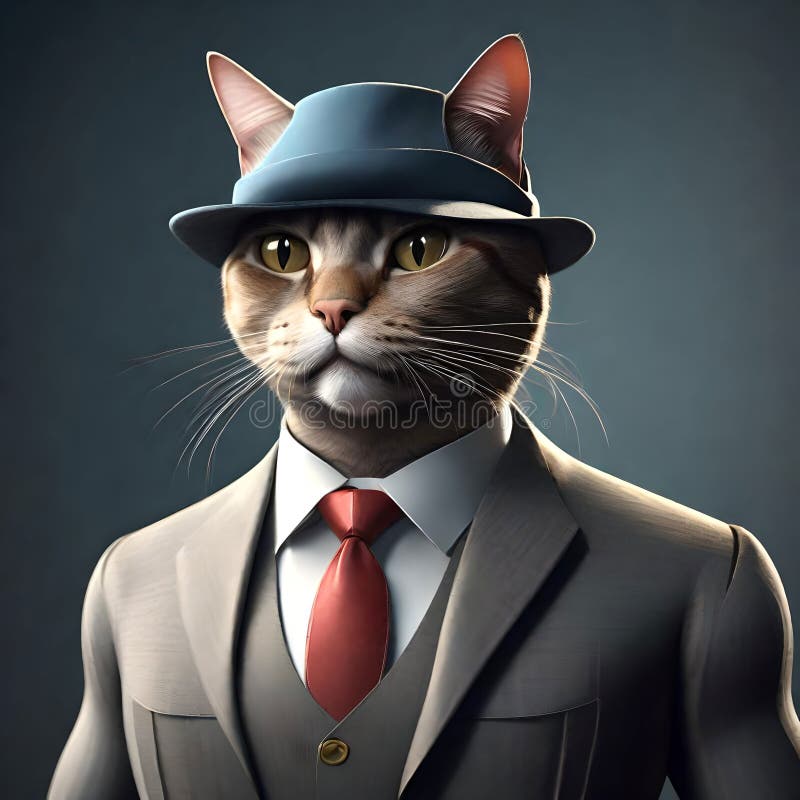 Hyper Realistic Cat Portrait in Modern Dress - NFT Art Stock ...