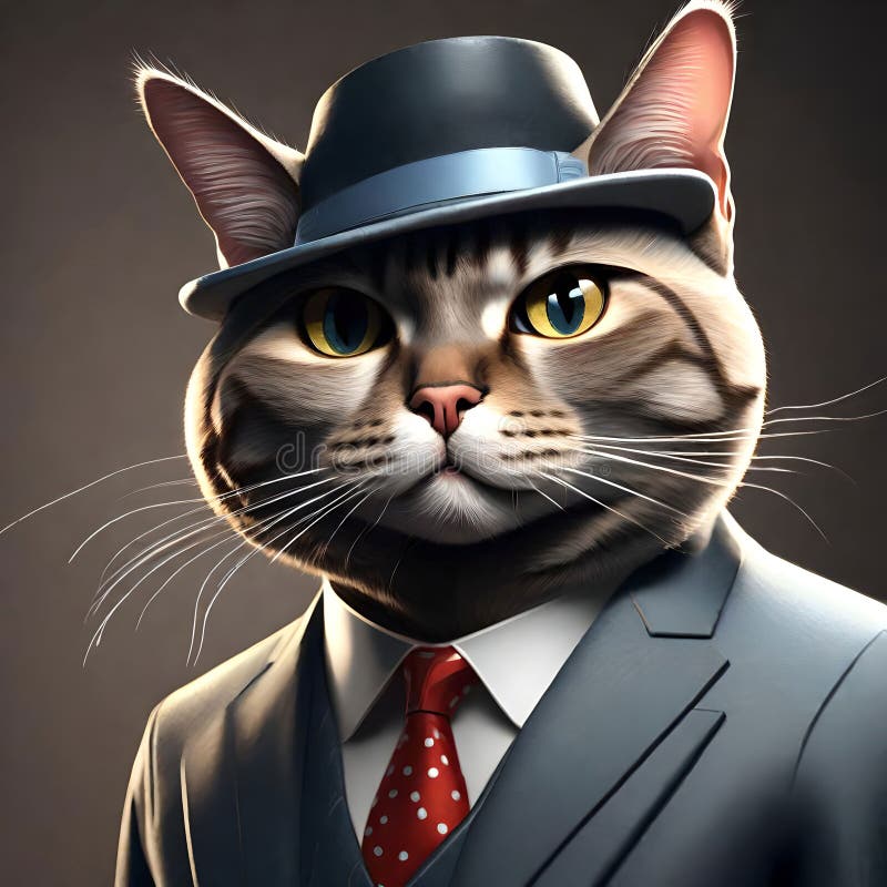 Hyper Realistic Cat Portrait in Modern Dress - NFT Art Stock ...