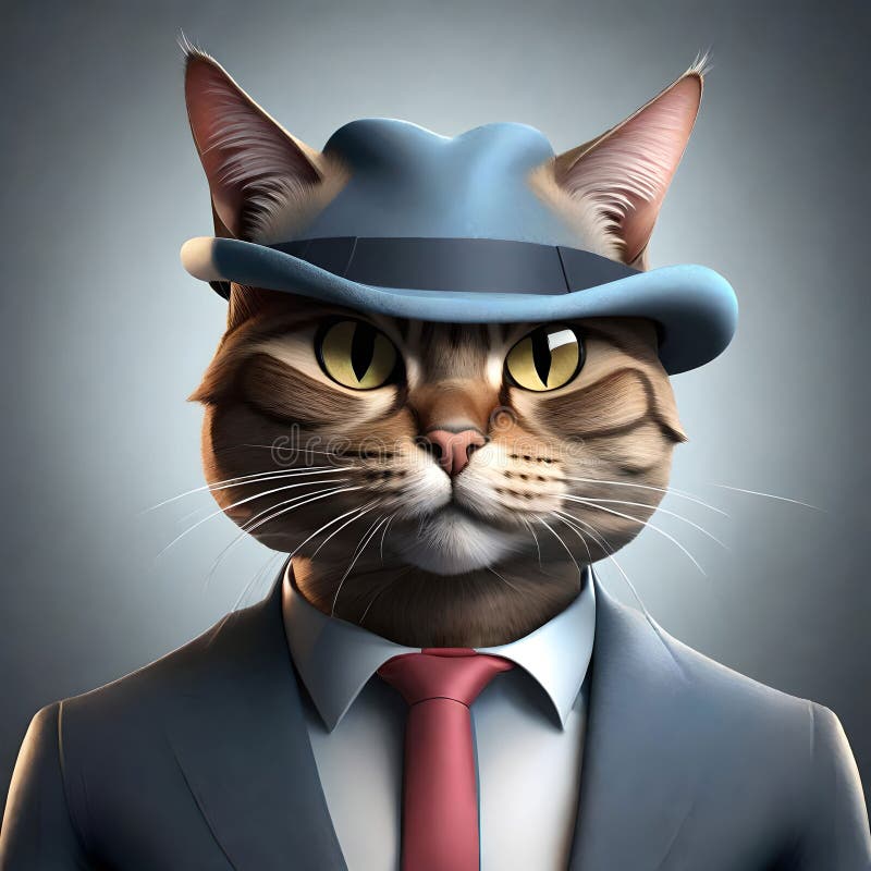 Hyper Realistic Cat Portrait in Modern Dress - NFT Art Stock ...