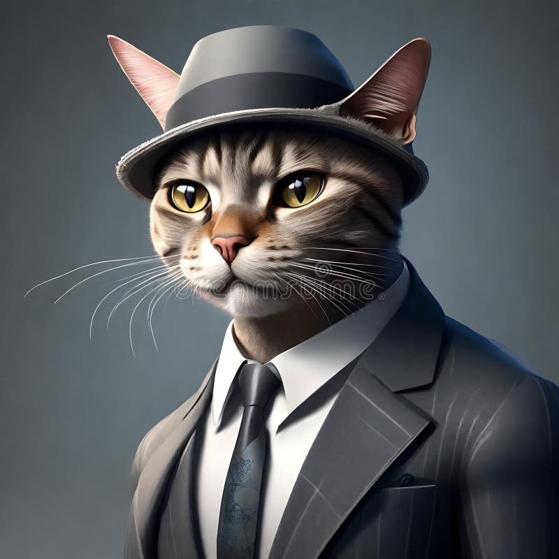 Hyper Realistic Cat Portrait in Modern Dress - NFT Art Stock ...