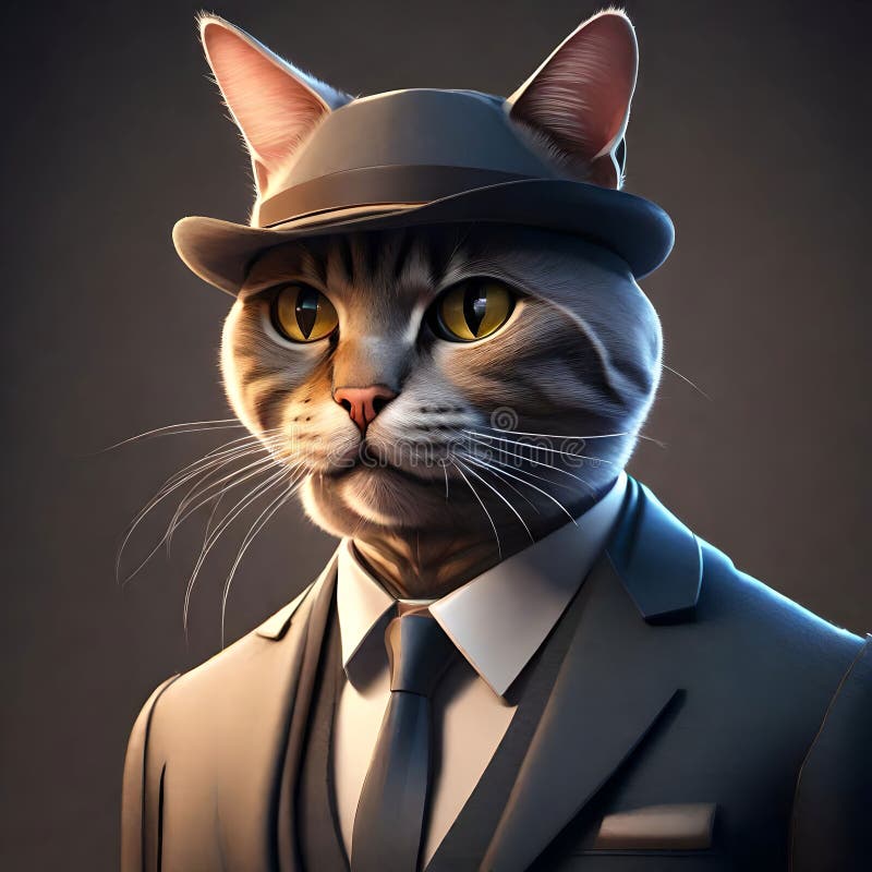 Hyper Realistic Cat Portrait in Modern Dress - NFT Art Stock ...