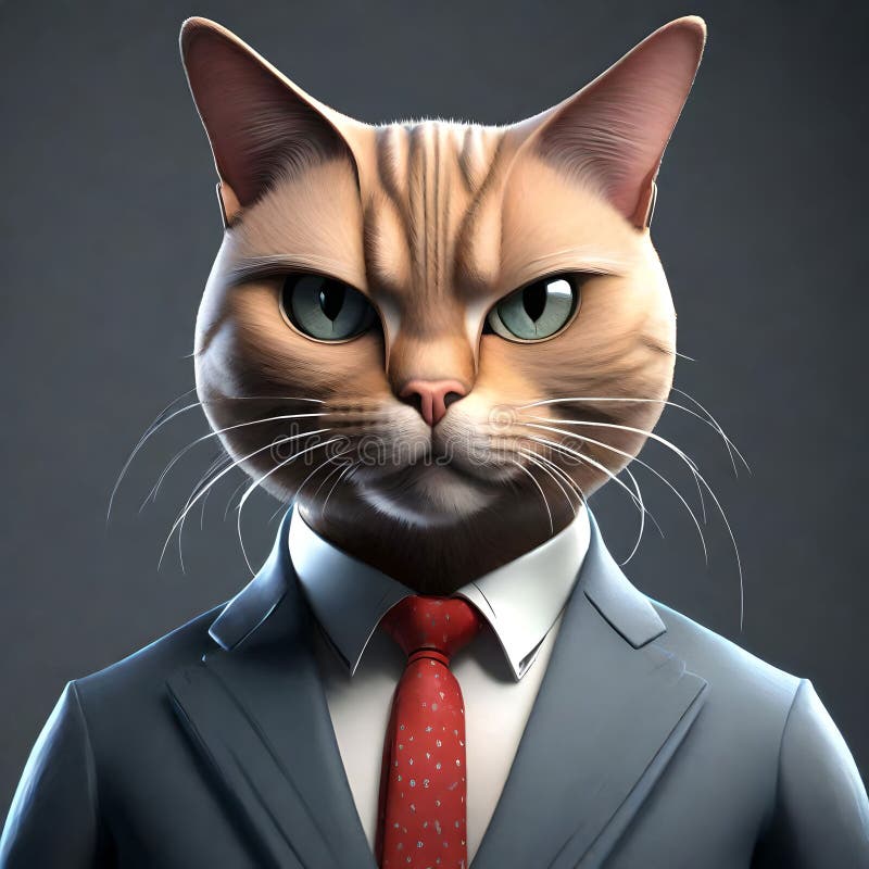 Hyper Realistic Cat Portrait in Modern Dress - NFT Art Stock ...