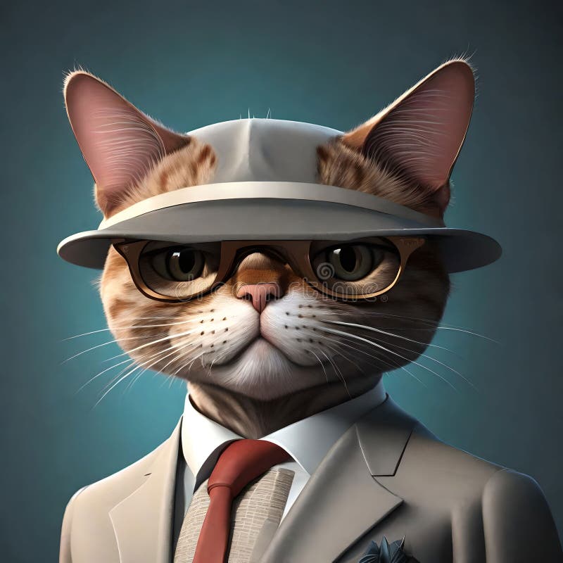 Hyper Realistic Cat Portrait in Modern Dress - NFT Art Stock ...