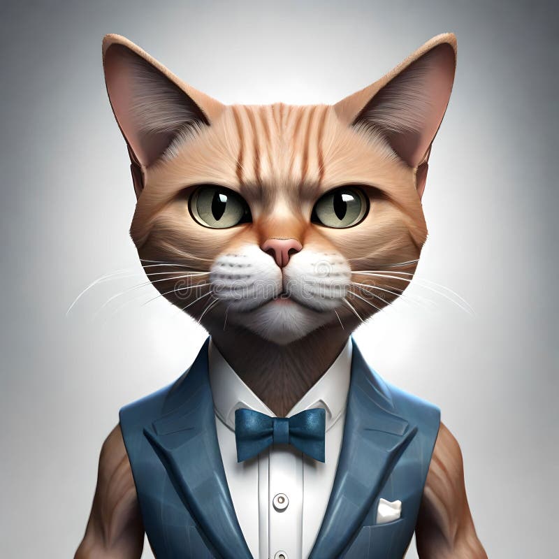 Hyper Realistic Cat Portrait in Modern Dress - NFT Art Stock ...