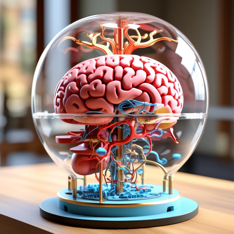Human Brain Anatomical Structure 3d Rendered Stock Illustration ...