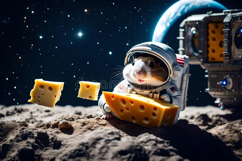 Adorable 3D Rendered Mouse in an Astronaut Outfit Floating in Space and ...