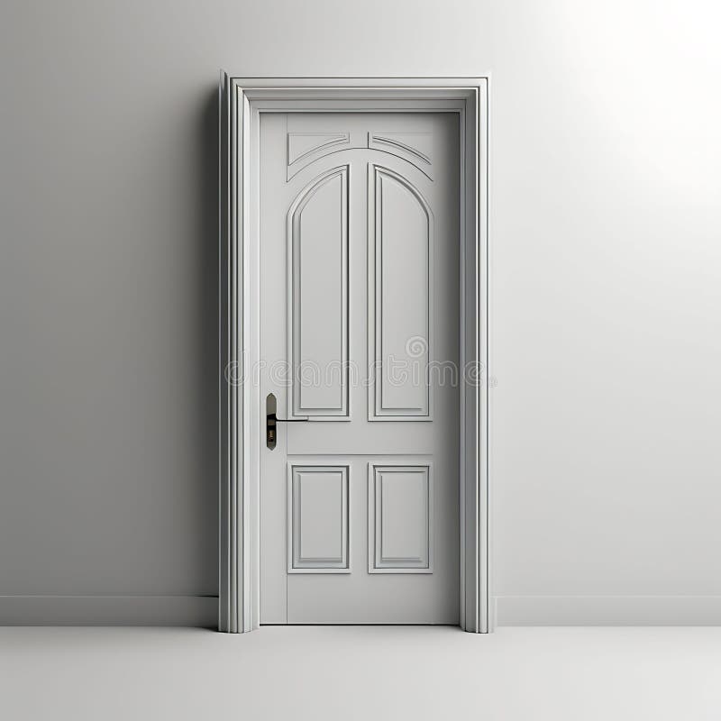 Minimalist Elegance: White Door 3D Renders on White Background and ...