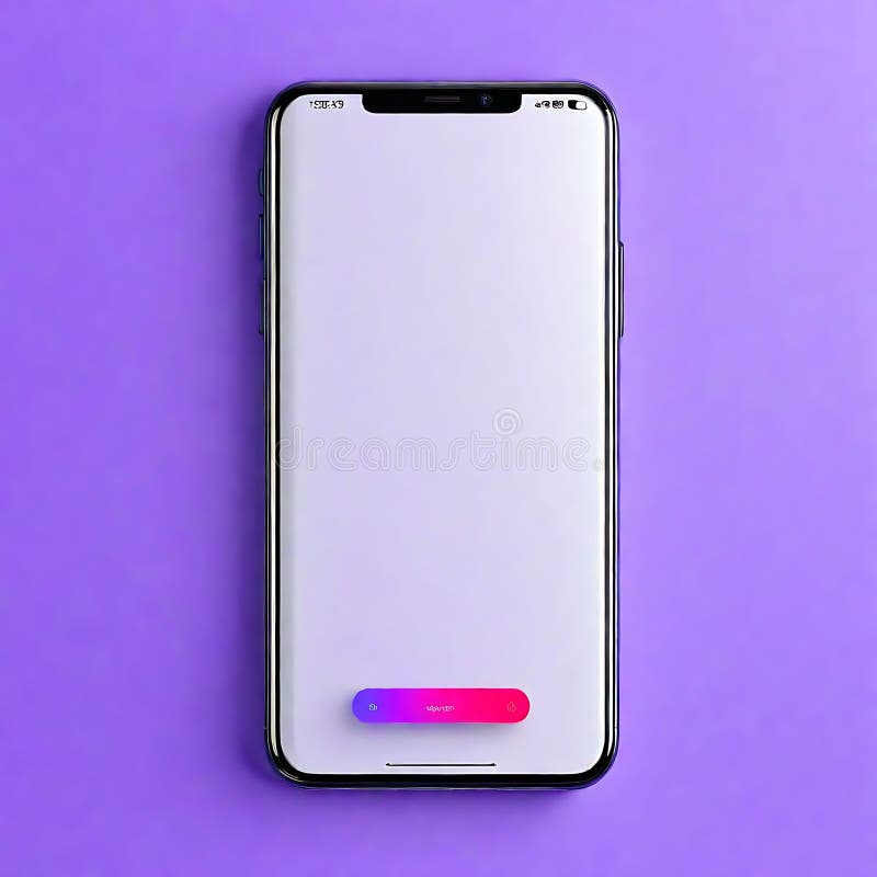 Illustrated Mobile Phone with Blank Screen on Vibrant Background Stock ...