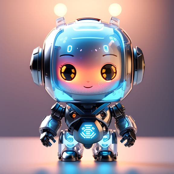 Cute Aesthetic: Tiny Translucent Polycarbonate Robot with LED Screen ...