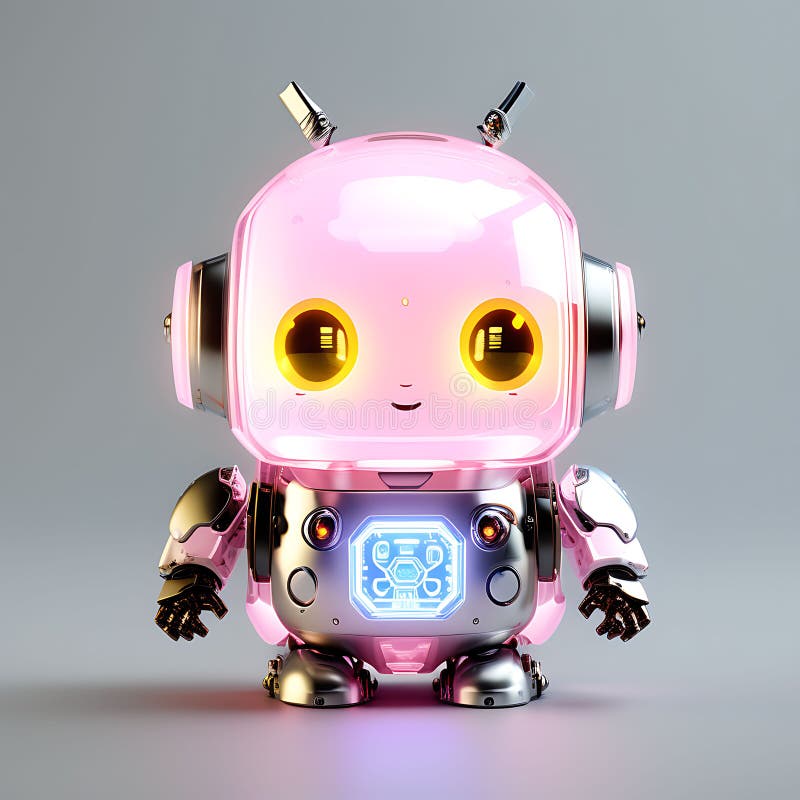 Cute Aesthetic: Tiny Translucent Polycarbonate Robot with LED Screen ...