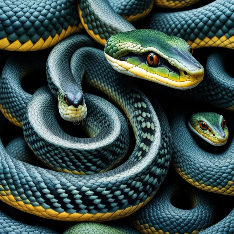 3D Rendered Snake Illustration in Woods Generative Ai Stock ...