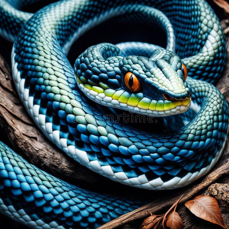3D Rendered Snake Illustration in Woods Generative Ai Stock ...