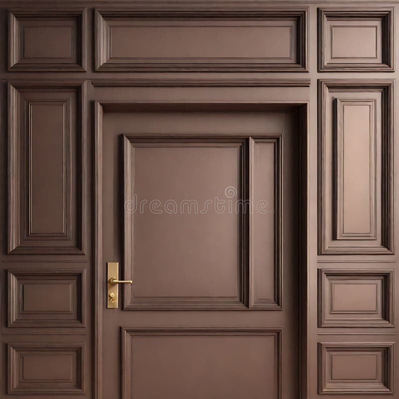 Versatile 3D Rendered Wooden Door Illustration Against Solid Background ...