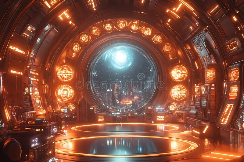 High-end View of a High-tech Futuristic City in the 30th Century Stock ...