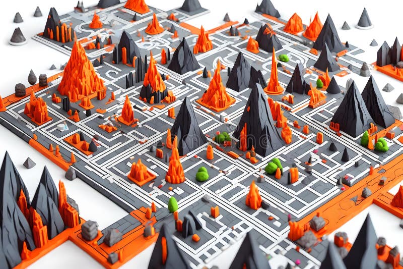 3d Isometric Illustration of Low Poly Trees Isolated on a Solid Color ...