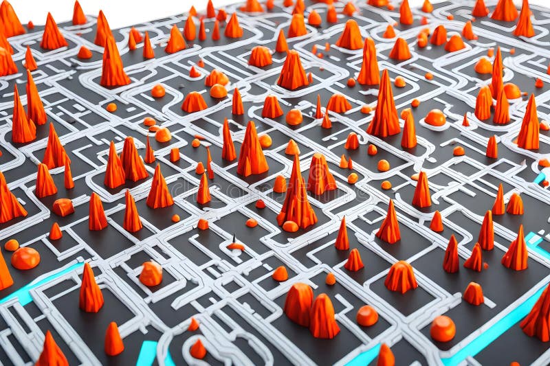 3d Isometric Illustration of Low Poly Trees Isolated on a Solid Color ...