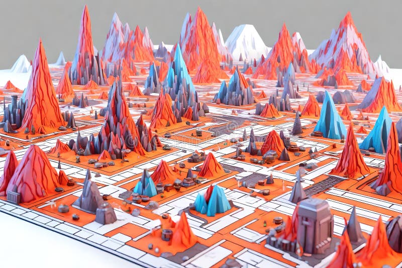 3d Isometric Illustration of Low Poly Trees Isolated on a Solid Color ...