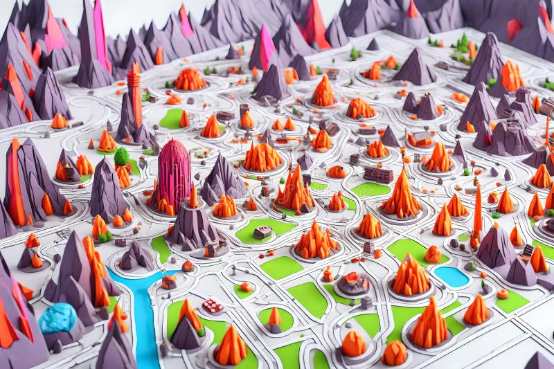 3d Isometric Illustration of Low Poly Trees Isolated on a Solid Color ...