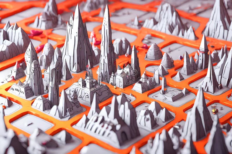 3d Isometric Illustration of Low Poly Trees Isolated on a Solid Color ...