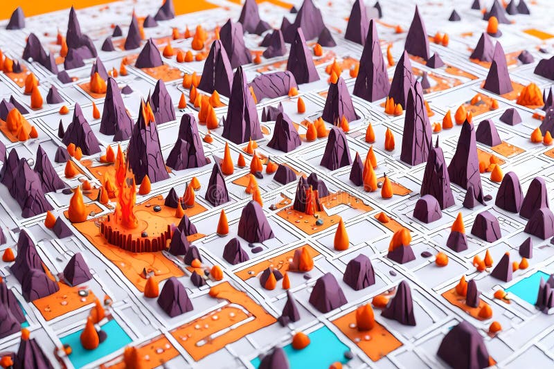 3d Isometric Illustration of Low Poly Trees Isolated on a Solid Color ...