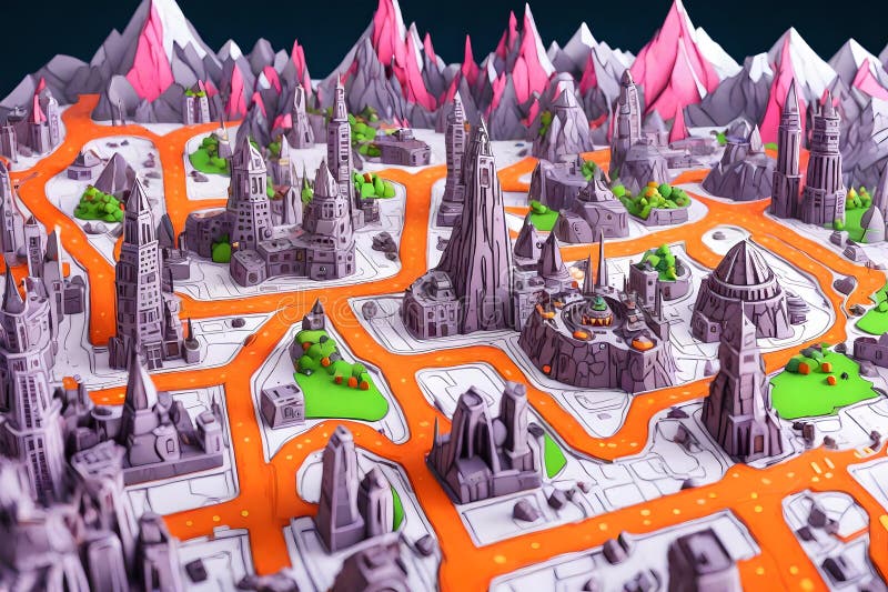 3d Isometric Illustration of Low Poly Trees Isolated on a Solid Color ...