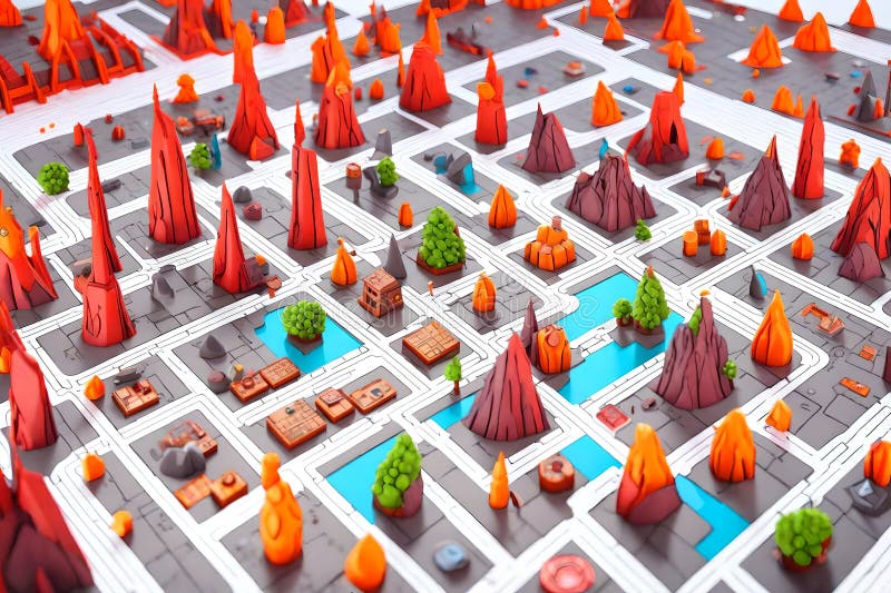 3d Isometric Illustration of Low Poly Trees Isolated on a Solid Color ...