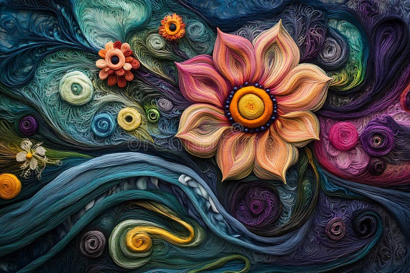 Abstract Art Wallpaper of a Flower Forming a Swirl of Nature Particles ...