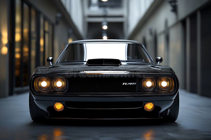 High-End Photograph of a Car on a Dark Street, Insanely Detailed Stock ...