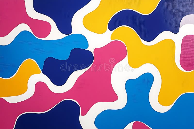 Vibrant Pop Art Illustration with Colorful Squiggly Doodles Stock ...