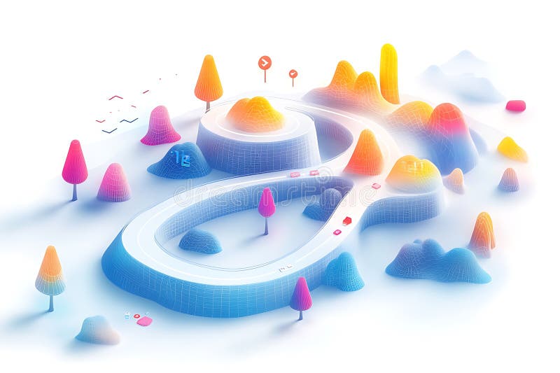 Vibrant Pathway Design for User Journey in UI UX Website Stock ...