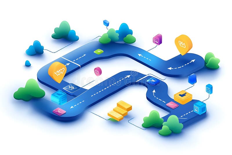 Vibrant Pathway Design for User Journey in UI UX Website Stock ...